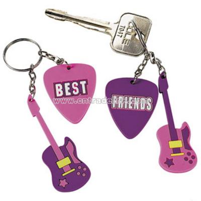 “Best Friends” Forever Guitar And Pick Key Chains, Wholesale China ...