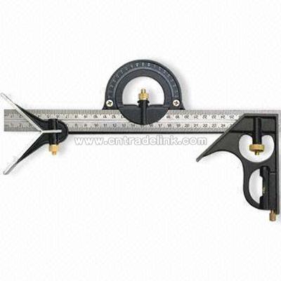 Combination Squares with Center Compass with Protractor Placed on Ruler ...