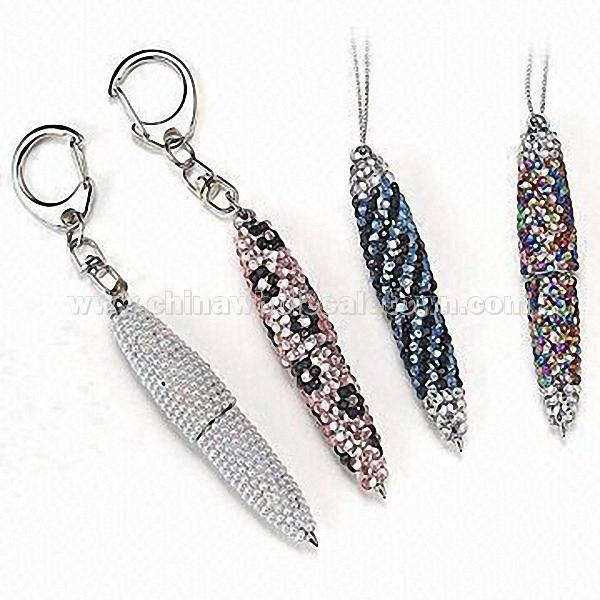 Crystal Pens with Keychain, Wholesale China Crystal Pens with Keychain