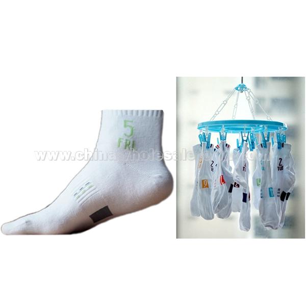 Men's 7 Pairs of Fresh Feet Day of the Week Socks, Wholesale China Men ...