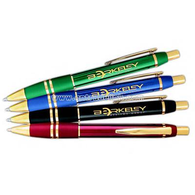 Metal retractable ballpoint pen and rubber grip, Wholesale China Metal ...