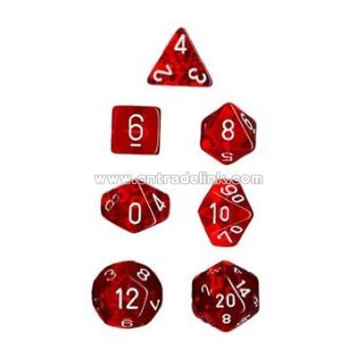 Polyhedral 7-Die Translucent Dice Set - Red, Wholesale China Polyhedral ...