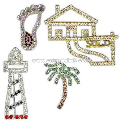 Promotional Custom designed genuine rhinestone lapel pin, Wholesale ...