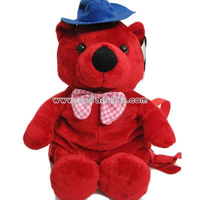 Stuffed backpack red bear, Wholesale China Stuffed backpack red bear